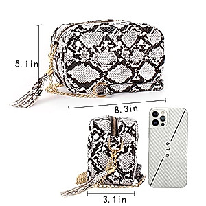 Sherry Women Snakeskin Pattern Crossbody Shoulder Bag Fashion PU Leather Handbag