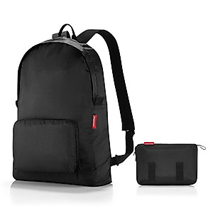 reisenthel Mini Maxi Rucksack, Foldable Travel Backpack with Built-in Carrying Pouch, Black
