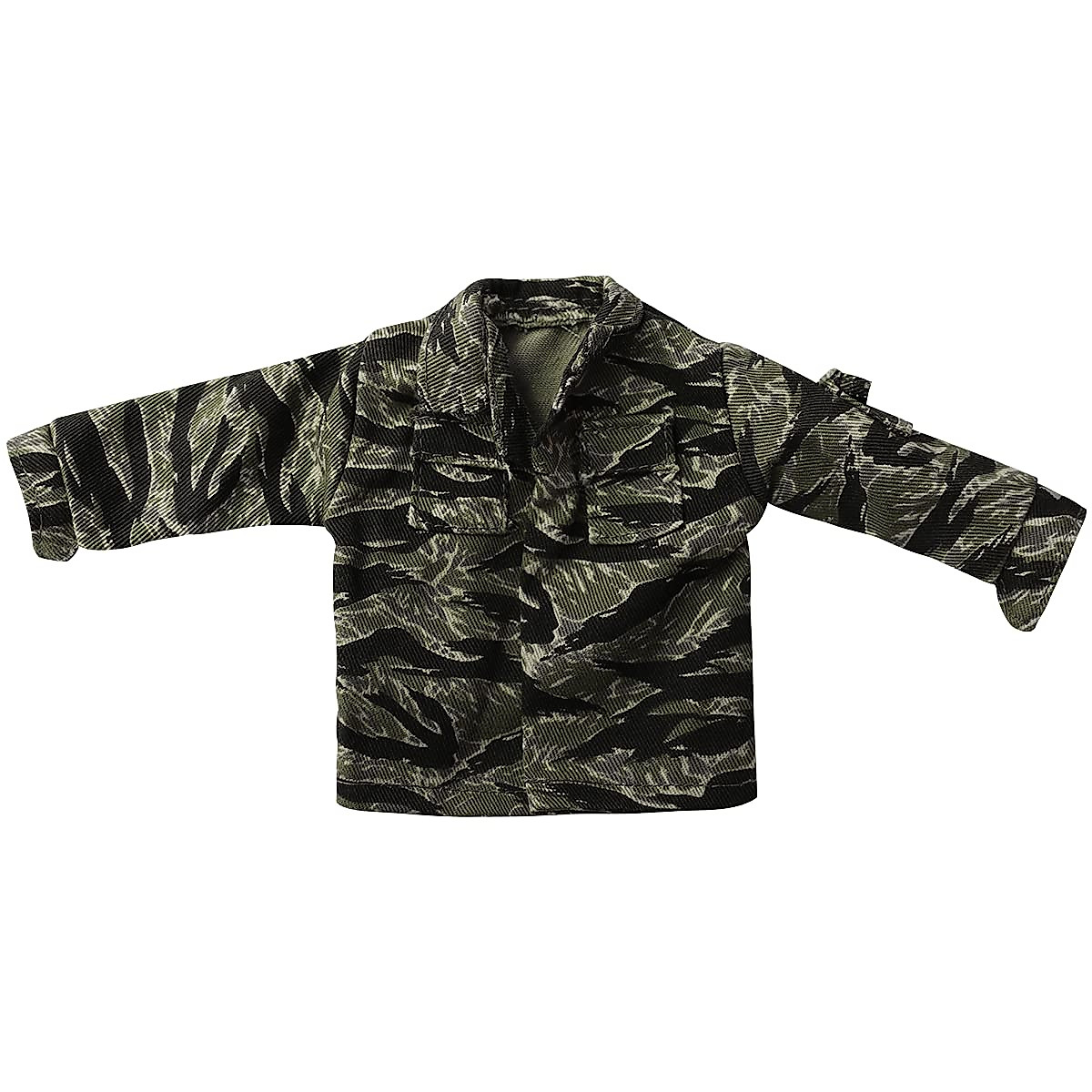 EBCO 2Pcs 1/6 Scale Tiger Strip Camo Military & Woodland Camouflage Suit for 12" Male Military Action Figure Body