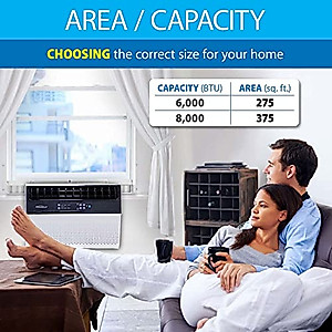 Soleus Air Exclusive 8,000 BTU With WiFi Over the Sill Air Conditioner, Class of its Own for Safety and Whisper Quiet, Along with Keeping Your Window View (Fits up to 11" Wide Window Sill)
