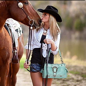 Montana West Buckle Collection Concealed Carry Purses Satchel Bag Western Purses for Women MW1088G-8085TQ