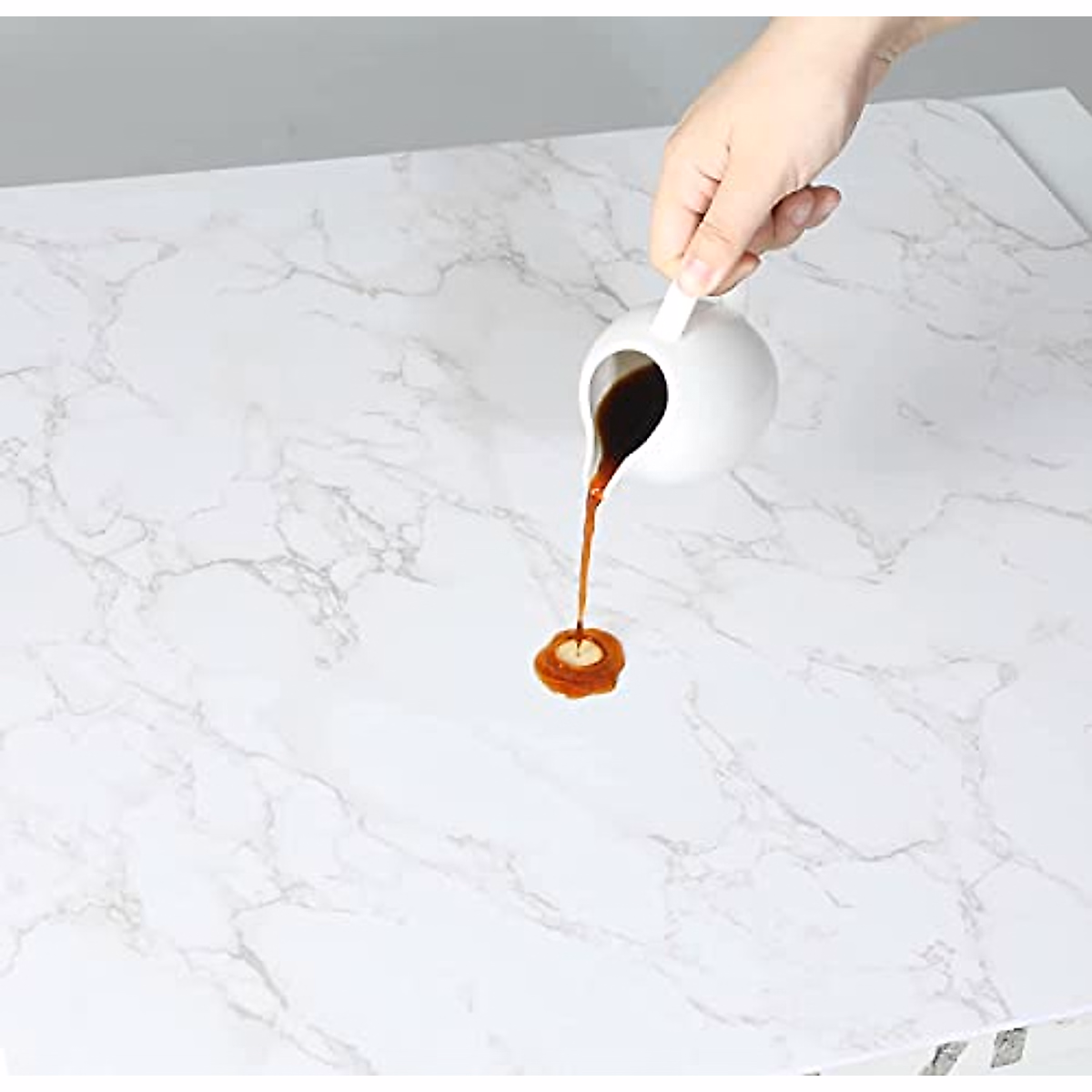 2 PCS 4 Pattern Boards Photo Backdrop for Flat Lay, Food Photography Background 24x24 Inch, BEIYANG (Marble+Light Gray)