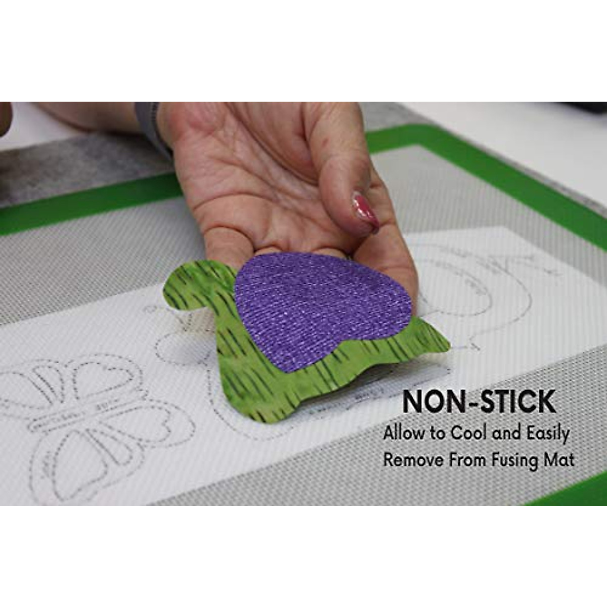 Precision Fusing Mat (17" x 24") Includes Non-Slip/Nonstick mat with See-Through Design for Appliqué Creation, and Bonus Teflon Coated Pressing Sheet!