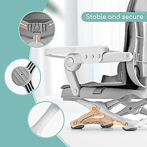 Uuoeebb Portable High Chair for Babies and Toddlers, Booster Seat for Table, Adjustable Height Travel Booster Seat with Tray, Toddler Folding Chair for Travel, Baby Feeding Eating Chair