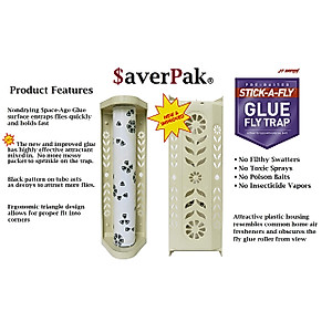 $averPak 4 Pack- 4 JT Eaton Stick-A-Fly Glue Fly Stick Traps