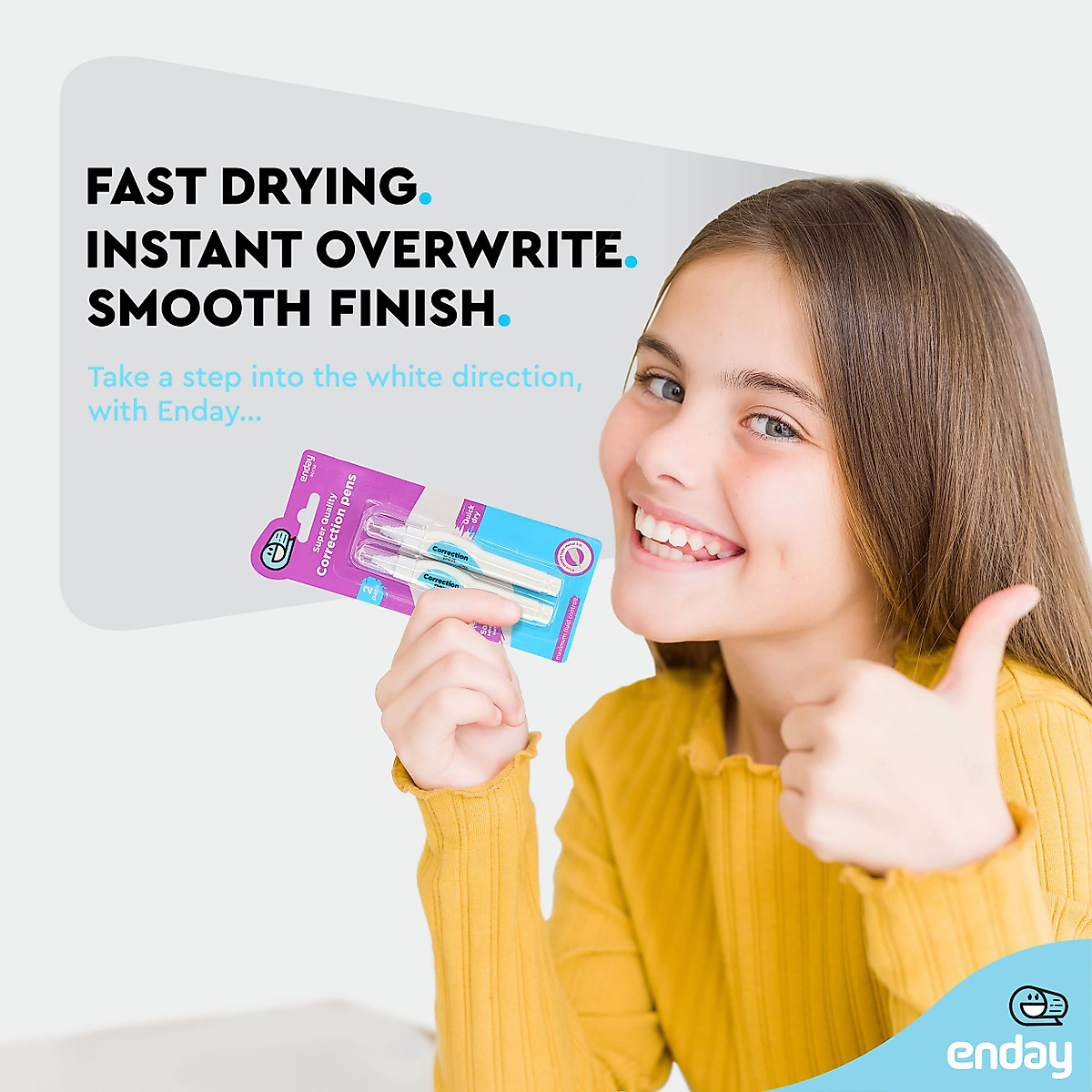 Correction Pen White Out Liquid Pen Multi-Purpose Whiteout with Metal Tip – For School, Office & Home 7 ml Correction Fluid (Pack of 4) – by Enday