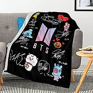 Fashion Throw Blanket Korean Ultra-Soft Flannel Blanket for Couch Bed Sofa Fan Gifts 50"x40"