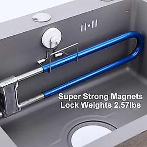 Magnetic Kitchen Sponge Holder for Stainless Steel Sink, Rubber Covered Strong Magnets, SUS 304 Stainless Steel Dish Sponge Holder, White Pack of 1