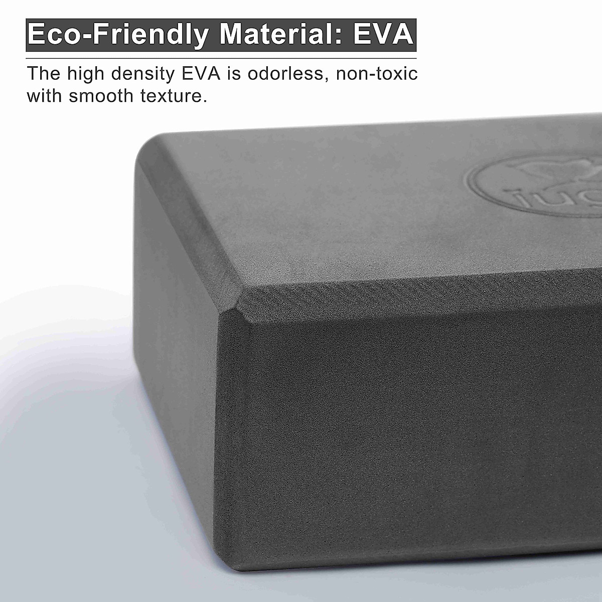 IUGA Yoga Block 2 Pack with Yoga Strap, High Density Yoga Blocks 9”x6”x3”to Improve Strength, Flexibility and Balance, Light Weight and Non-Slip Surface for Yoga, Pilates and Meditation