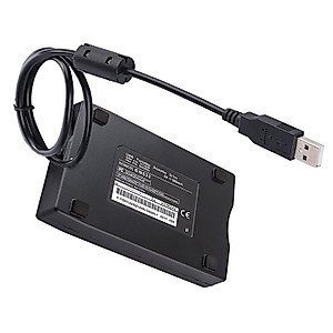 Mougerk USB Floppy Drive, 3.5" USB External Floppy Diskette Drive 1.44 MB FDD Portable USB Drive Plug and Play for Laptops Desktops and Notebooks (Black)