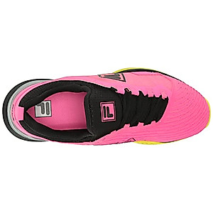 FILA Women's SPEEDSERVE Energized Sneaker, Knockout Pink/Safety Yellow/Black, 9