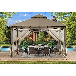 Sturdy Patio Gazebo 10 Ft x 12 Ft with Mosquito Netting by ABCCANOPY