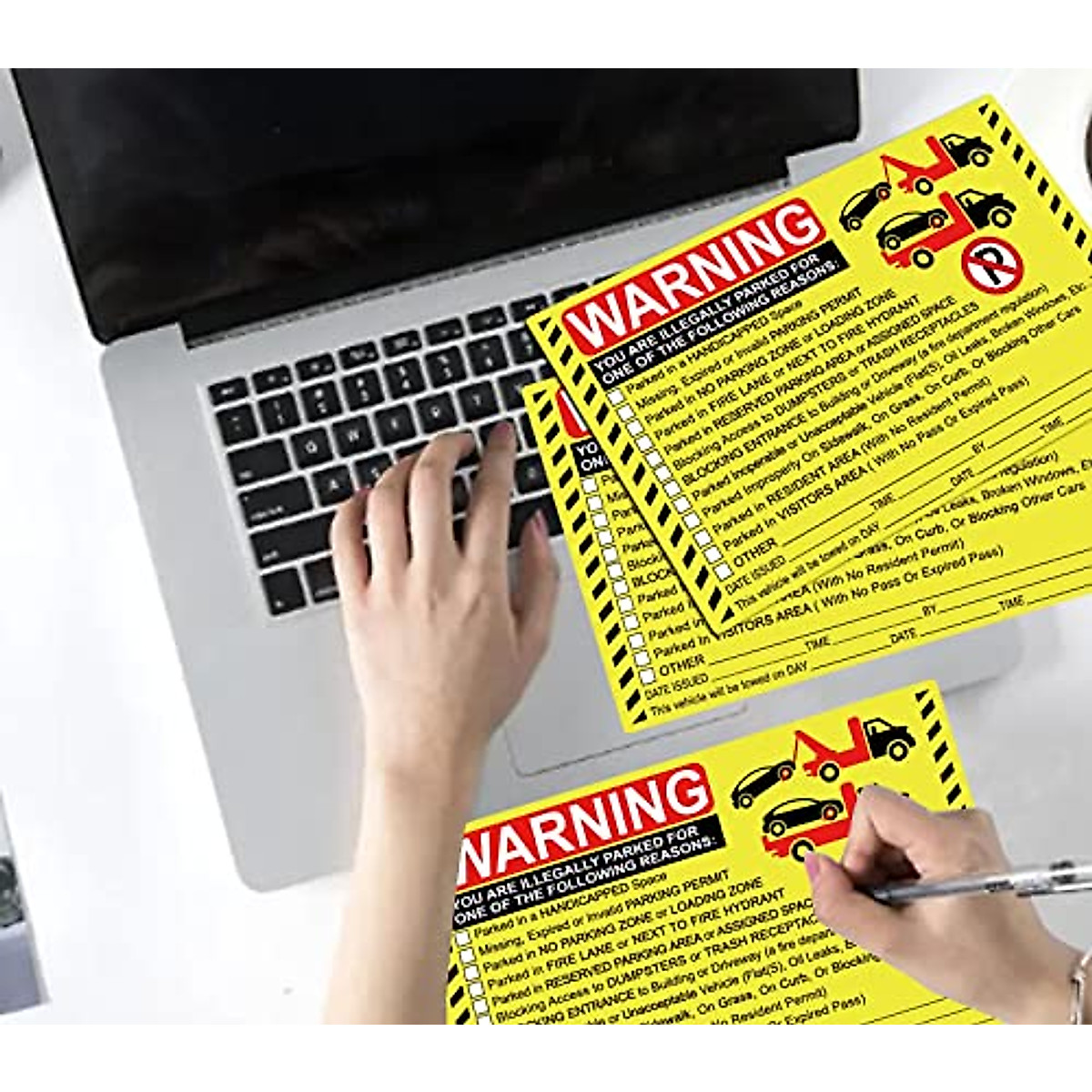 Parking Violation Stickers Hard to Remove "You are Illegally Parked" Tow Reserved Handicapped,Private Parking Stickers 5 x 8 Inch - You are Illegally Parked Stickers Towing Labels for Cars 25 Pack