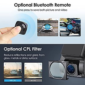 VIOFO A119 Mini Dash Cam 2K 60fps, 5GHz WiFi Dash Camera for Cars, Built-in GPS, HDR Super Night Sensibility, 140° View Angle, Buffered Parking Modes, Emergency Record, Voice Notification