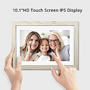 Dragon Touch Digital Picture Frame WiFi 10 inch IPS Touch Screen HD Display, 16GB Storage, Auto-Rotate, Share Photos via App, Email, Cloud - Classic 10