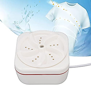 Ultrasonic Turbo Washing Machine, Mini Portable Washing Machine, Sink Washing Machine for Dorm Home Travel, 30 Minute Timer, USB Powered (White)