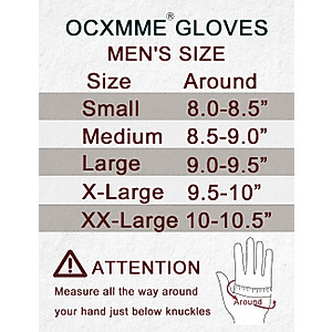 OCXMME Super Warm Rabbit Fur Mens Leather Gloves for Men Winter Touchscreen Texting Driving Gloves Black Medium