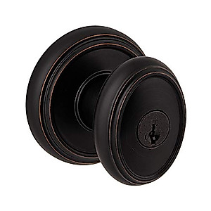 Baldwin Carnaby, Entry Door Knob Handle with Keyed Lock Featuring SmartKey Re-key Technology and Microban Protection, in Venetian Bronze