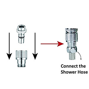 TIDYENDURE Quick Connect Faucet Sprayer Set - Metal Detachable Faucet Sink Hose Attachment with Handshower for Bathroom Rinsing, Hair Washing, Pet Grooming and Garden Cleaning (Silver)