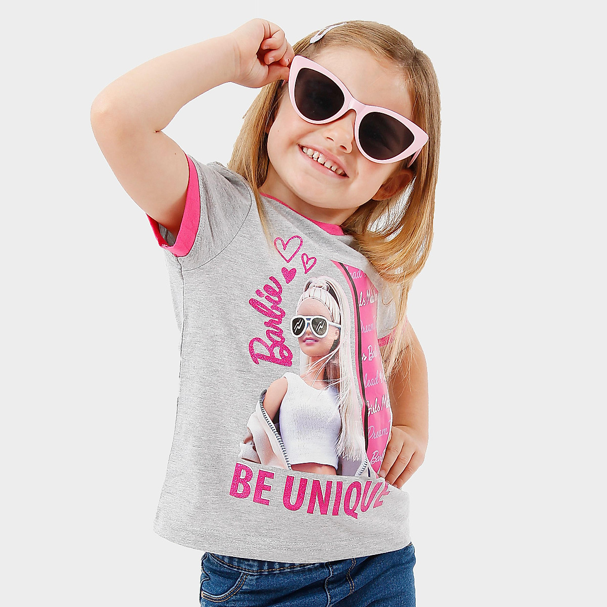 Barbie Shirts for Girls | Official Merch | Inspirational Girl Tshirt Grey 10
