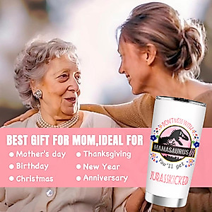Gifts for Mom from Daughter, Son, Husband-Best Mom Ever Gifts, Funny Mothers Day Gift Birthday Gifts for Mom Mamasaurus Tumbler Great Mother Present First Mothers Day Gifts for New Mom 20 Oz