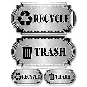 GOLEEX Recycling Bins Sticker Recycle Stickers for Trash Bin Green Sign Symbol Decal Weatherproof Waterproof Vinyl Label Organize Large Garbage Can Labels Sorting Containers Walls