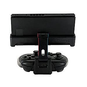 Fixture S1 Gaming Console Monitor and Controller Mount Compatible with Nintendo Switch and Pro Controller, Adjustable Video Game Holder Stand Clip, Red/Blue