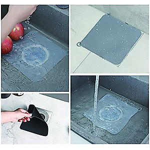SUQMZAK Tub Stopper Silicone Drain Stopper,Bathroom Drain Anti-Odor Mat,Shower Drain Stopper for Bath, Kitchen Sink Cover for Bathroom Toilet Kitchen and Laundry 3 Pieces(Grey、White、Black) …