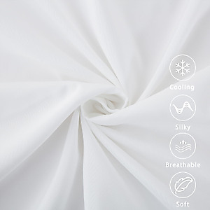 Overket Full Sheet Set Ultra Soft Full Bed Sheets 1800 Series Luxury Cooling Sheets-100% Microfiber-Breathable-Wrinkle Free - Full Size White-4PC