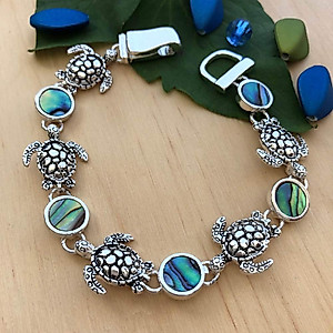 PammyJ Sea Turtle Bracelet Charms with Abalone