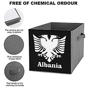 Albania Eagle Large Cubes Storage Bins Collapsible Canvas Storage Box Closet Organizers for Shelves