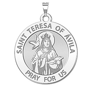 PicturesOnGold.com Saint Teresa of Avila - 1 Inch Size of a Quarter -Sterling Silver