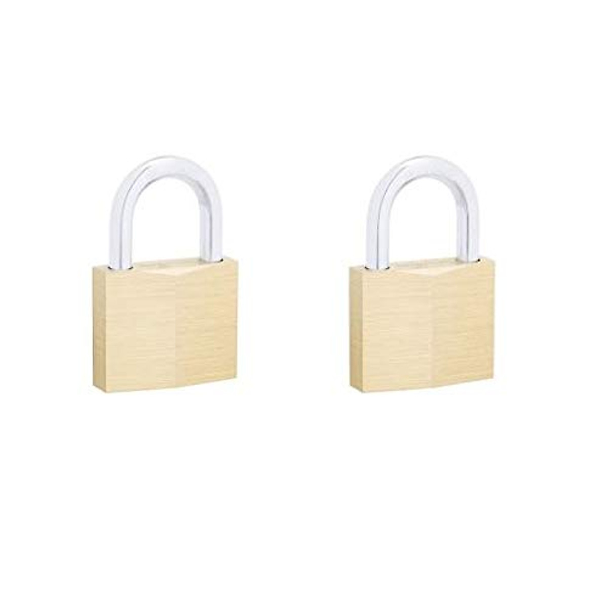 Amazon Basics 1-9/16-inch Keyed Padlock, Brass, 2-Pack