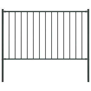 Fence Panel with Posts Powder-Coated Steel,Garden Fence,Steel Fence Panel,Outdoor Residential Fencing for Yard and Garden, Multi-Purpose Metal Animal Fence 5.6'x3.3' Anthracite