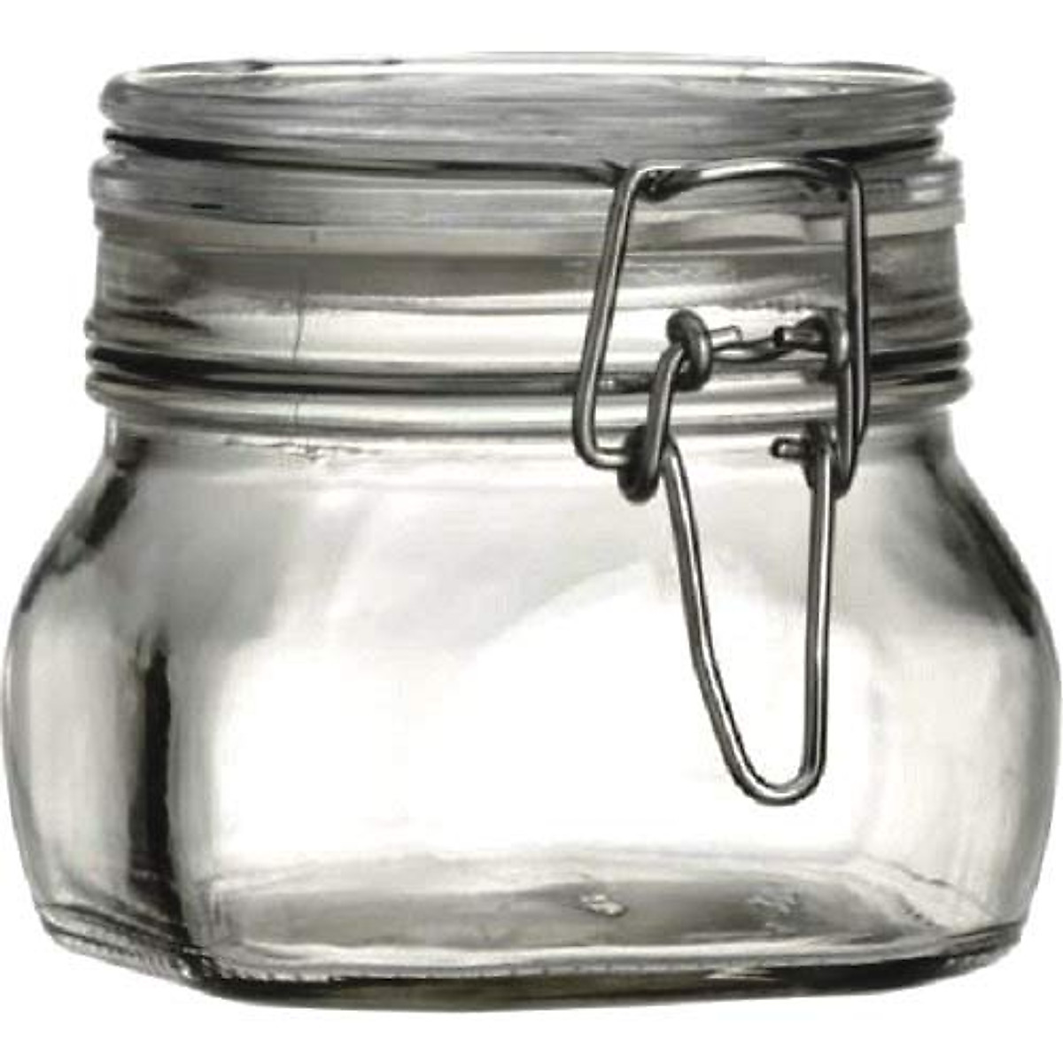 Bormioli Rocco Fido Square Clear Jar, 17.5 Ounce - Set of 6