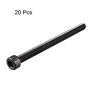 uxcell M5 x 65mm 12.9 Alloy Steel Hex Socket Head Cap Screws Bolt Black 20pcs