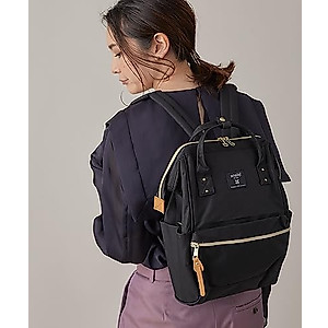 anello(アネロ) Anero ATB0197Z Backpack with Clasp, S, A4 Base, Water Repellent, Multiple Storage, PC Storage, Black