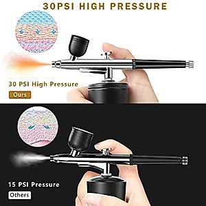 Airbrush Kit Rechargeable Cordless Airbrush Compressor, 30PSI High Pressure,Portable Handheld Airbrush Gun, Airbrush Set Wireless Air Brush for Model Painting,Makeup,Barber, Nail Art