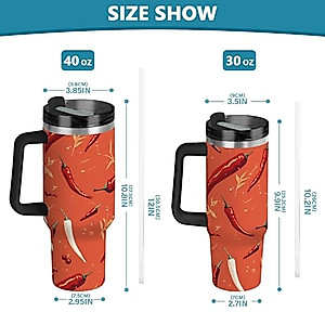 linqin Retro Peppers Vacuum Insulated Tumbler with Lid and Straw 30 oz Kids Water Bottles Reusable Travel Tea Mug for School, Daycare, Camp