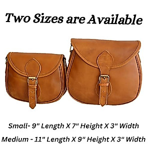 URBAN DEZIRE Genuine Buff Leather Women’s Small Cross-body Vintage Shoulder Handbag Purse (Small)