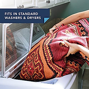 My Magic Carpet Washable Rug - Non-Slip, Stain Resistant, Waterproof, Foldable - 1 Piece Accent Living Room & Bedroom Area Rug - Pet & Kid Friendly (Waves Natural, 3X5 ft)