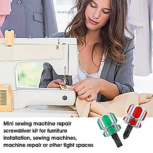 Grevosea 2PCS Sewing Machine Screwdriver Mini Stubby Screwdriver Portable Sewing Screwdriver Tools Cross Head Screwdriver for Sewing Machine Repairing Accessories, One Flat Head and One Phillips