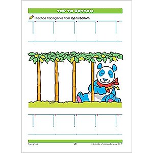 School Zone - Tracing Trails Workbook - 32 Pages, Ages 3 to 5, Preschool, Pre-Writing, Intro to Shapes, Alphabet, Numbers, and More (School Zone Little Hand Helper™ Book Series)