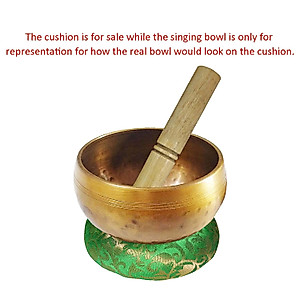 Round Cushion For Tibetan Singing Bowl Handmade Cushions Brocade Art Silk Home Decor Jewelry Display Cushion (5" X 1.5" Inch)