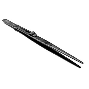 Diamond Tweezers Gemstone Black Anodized Tweezer 6-1/2" Slide Lock Large Tip for Gem and Jewelry Precision for Sorting Quality Control and Inspection Larger Size Diamonds Gems Stones Beads By JTS