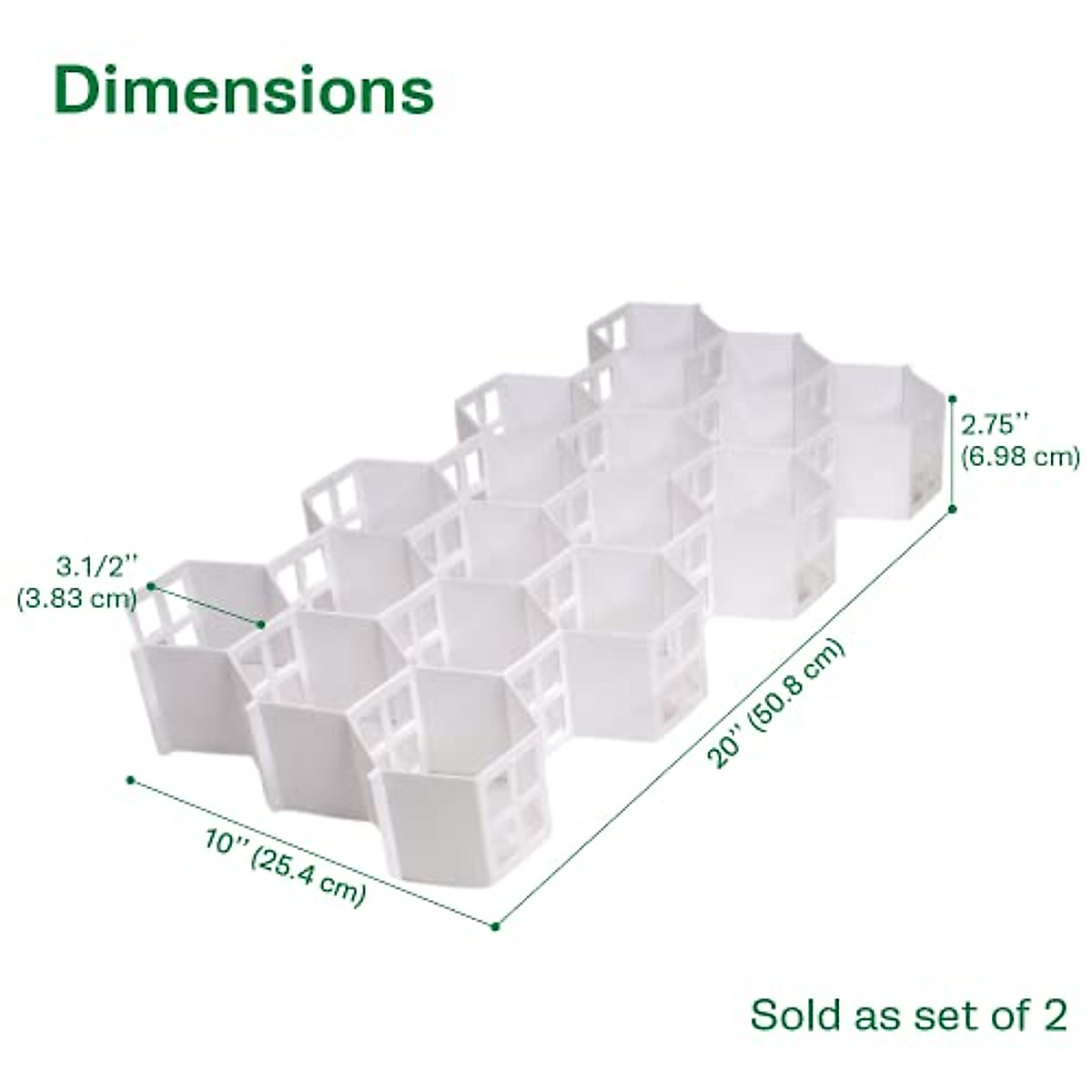 Bee Neat Honeycomb Drawer Organizer for Socks, Underwear, Panties, Belts, Ties, Christmas Ornaments - Underwear Drawer Organizer & Sock Organizers for Dresser Drawers - One Size