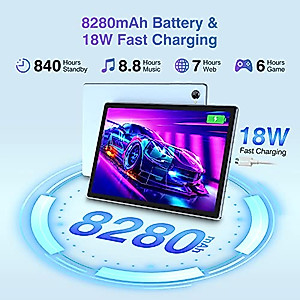 Blackview 10.5 inch Android 12 Tablet, Widevine L1, 14GB+256GB/TF 1TB, 8280mAh Battery, 13MP+8MP Cameras, Octa-Core Gaming Tablet with Stylus, FHD+ IPS Screen/5G WiFi/Quad Speakers/GPS-Tab 15 Pro Blue