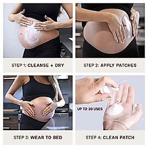 Dermaclara Large Body Patch - Pregnancy Stretch Mark Prevention & Removal, C Section Cover Up Belly Scar, Maternity Skincare, Silicone Gel Sheet, Reusable up to 30 Times - 2 Patches & Patch Cleanser