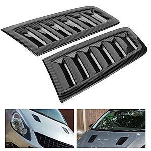 hood vents for cars - Qiilu 2 pcs Car Bonnet Vents, Universal Bonnet Air Vents Engine Hood Car Exterior Parts Fit for Focus RS MK2 Style(Carbon Fiber Color)