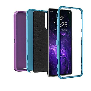 case for Galaxy S21 case,Samsung S21case,S21 Heavy Duty case[ with Clip][Shockproof] [Dropproof] [Dust-Proof], case for Samsung Galaxy S21 (PurpleSky Blue)